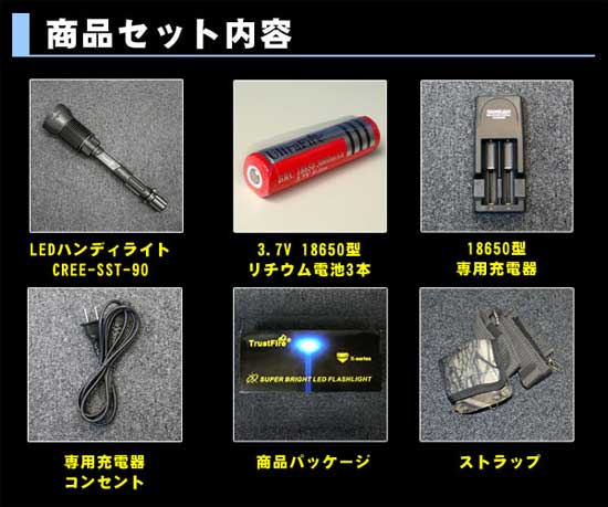 2300ルーメン 充電式LEDハンディライト SST-90